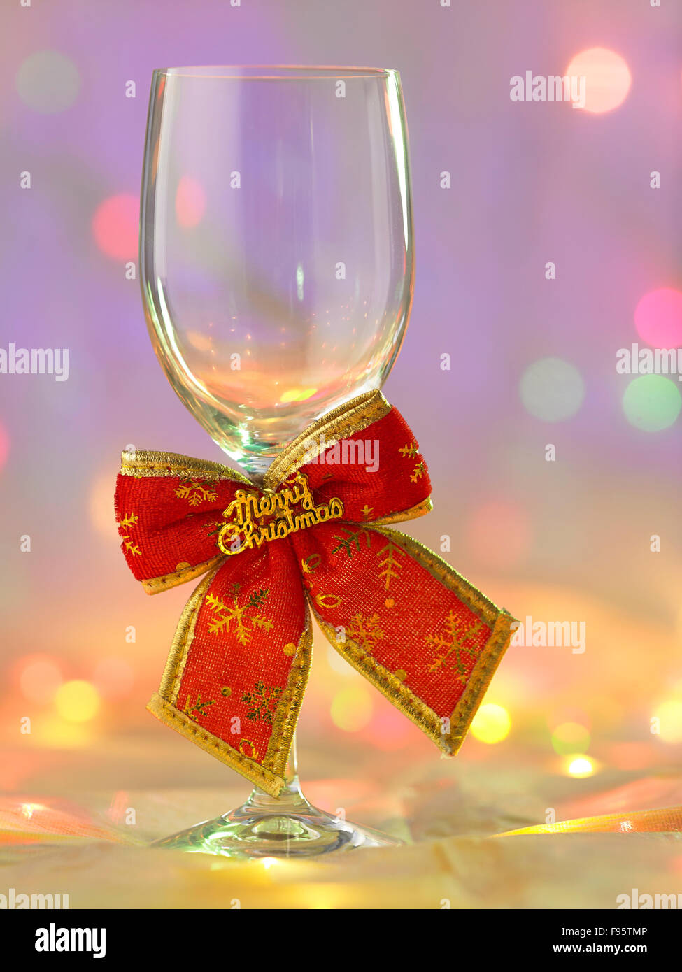 wine glass with big ribbon bow Stock Photo - Alamy