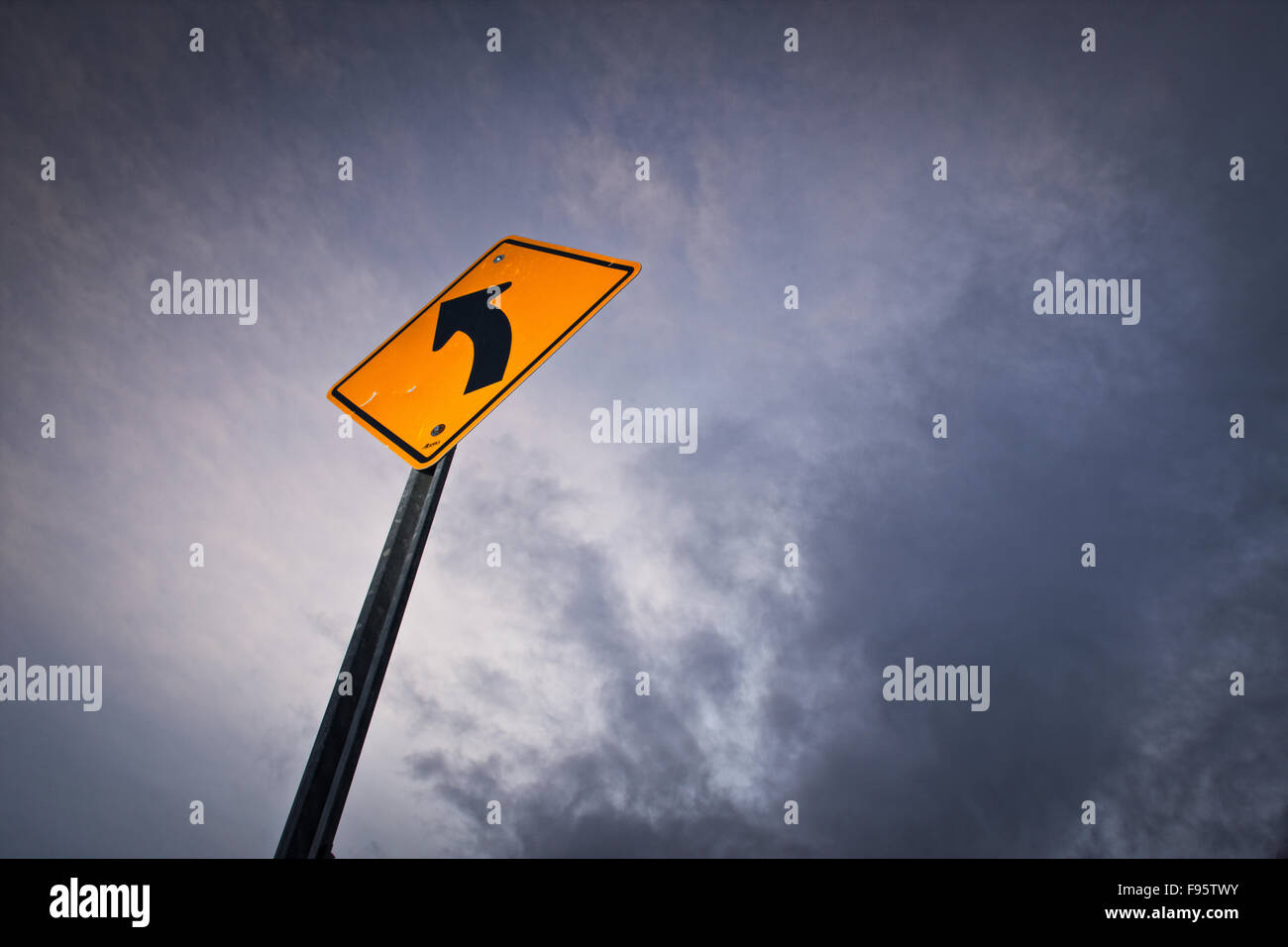 Curve sign and sky hi-res stock photography and images - Alamy