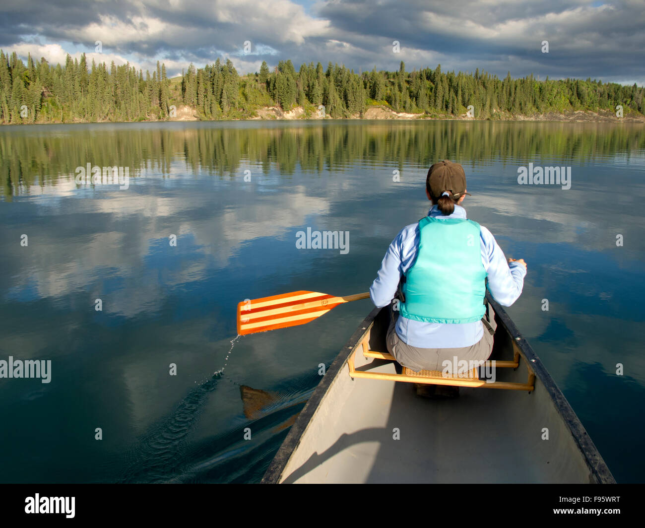 Paddling canoe on dam hi-res stock photography and images - Alamy
