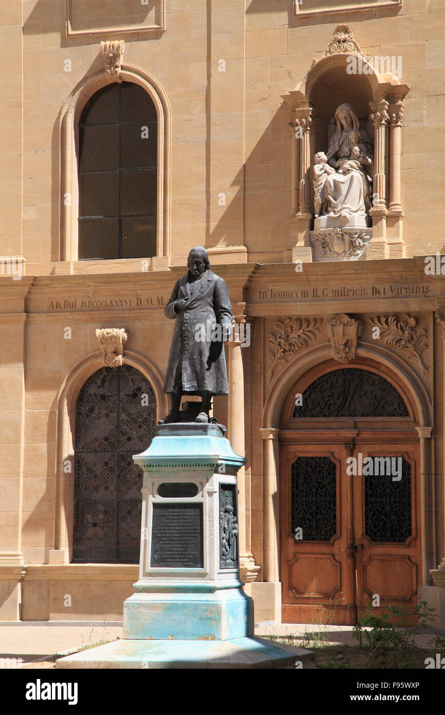 France, Lorraine, Metz, courtyard, statue, historic architecture Stock ...