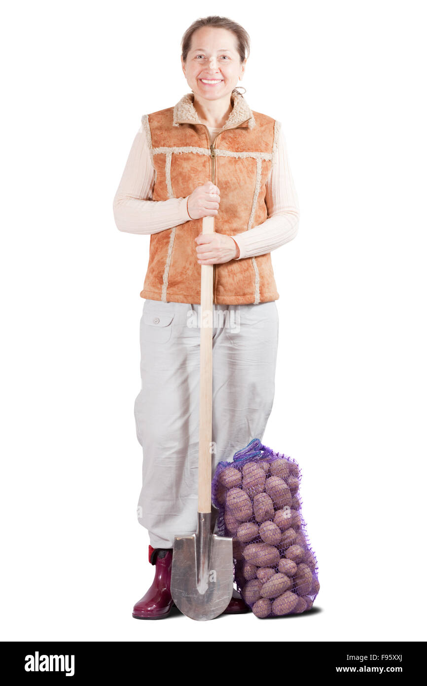 Female farmer harvested potatoes hi-res stock photography and images ...