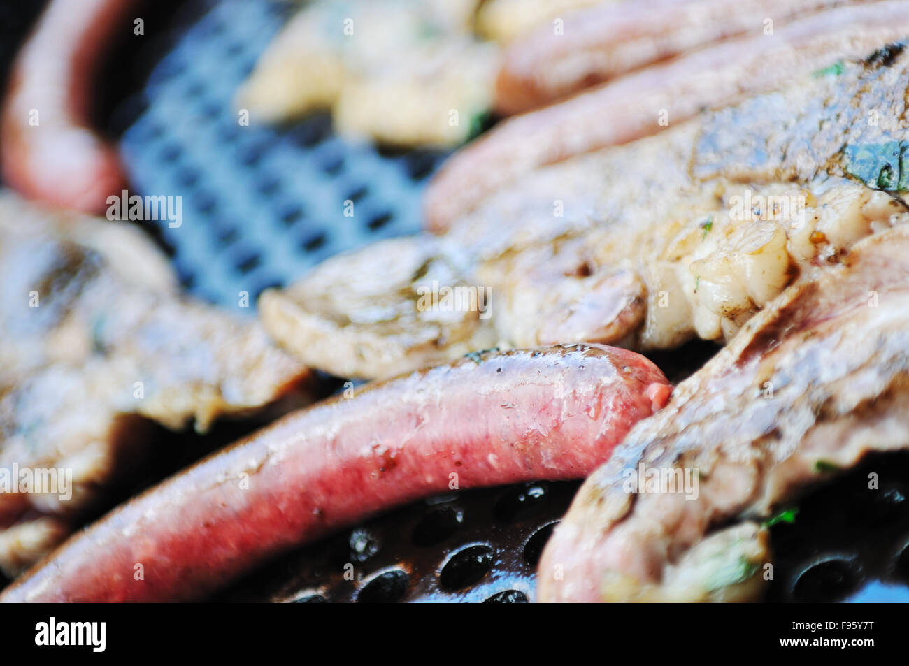 fresh food steak grill meat on fire outdoor Stock Photo - Alamy