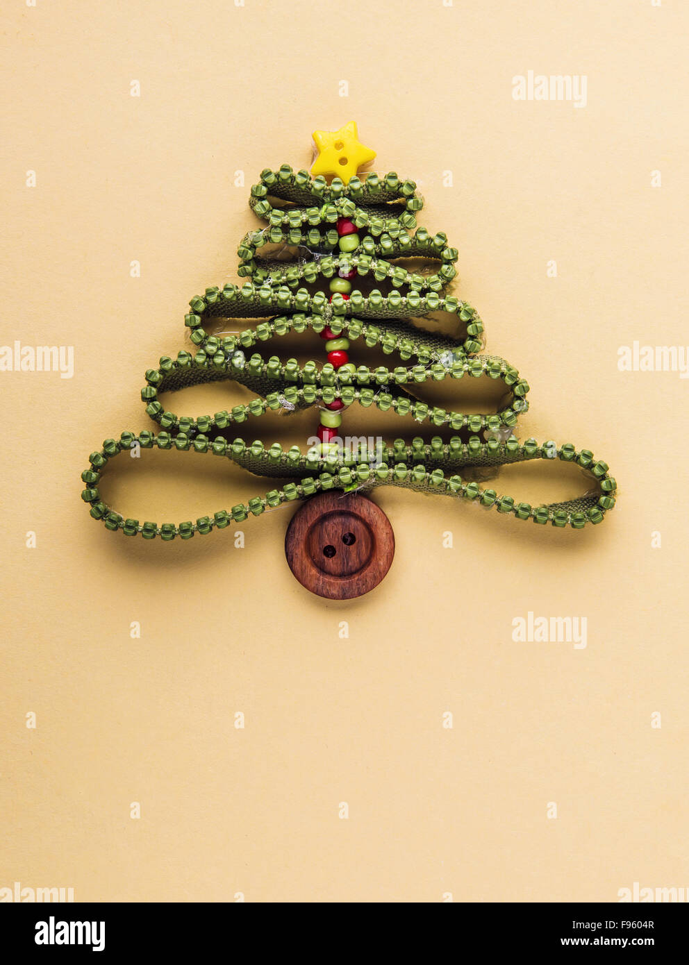 Christmas handmade card made from paper and other materials Stock Photo ...