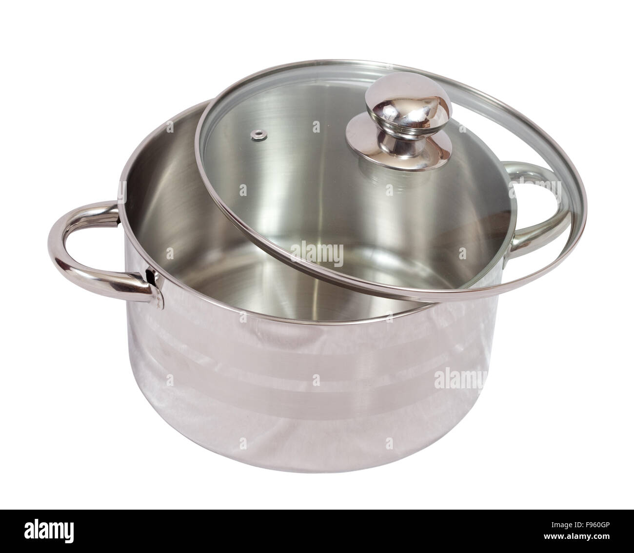Metallic pan. Isolated on white background Stock Photo - Alamy