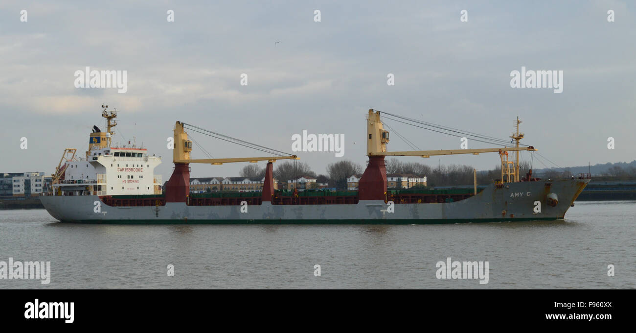 Amy C heading up the river Thames in London heading to Tate & Lyle ...