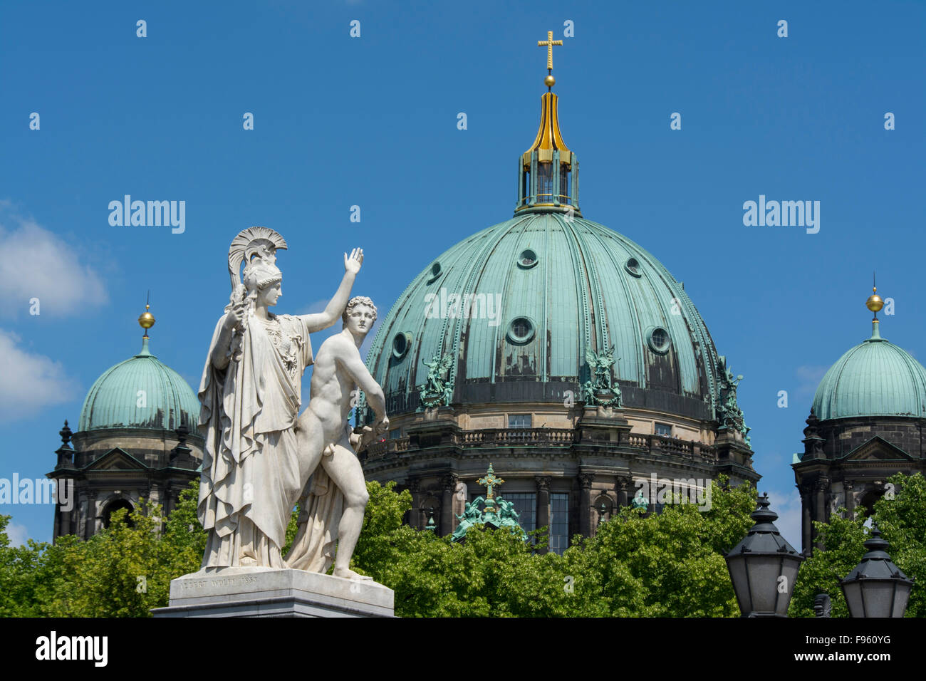 Berliner Dom, Berlin Cathedral with sculptures from the Palace Bridge ...