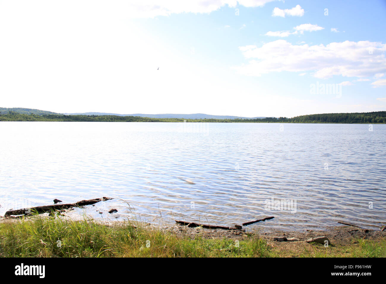 Summer landscape. Ural mountains river Russia Stock Photo - Alamy