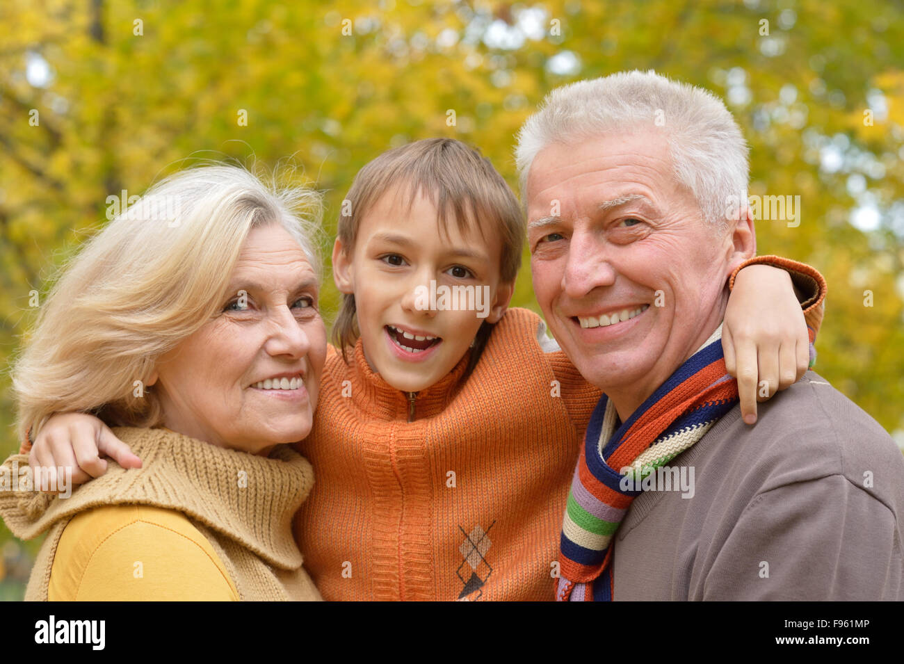 Happy grandparents with grandson Stock Photo - Alamy