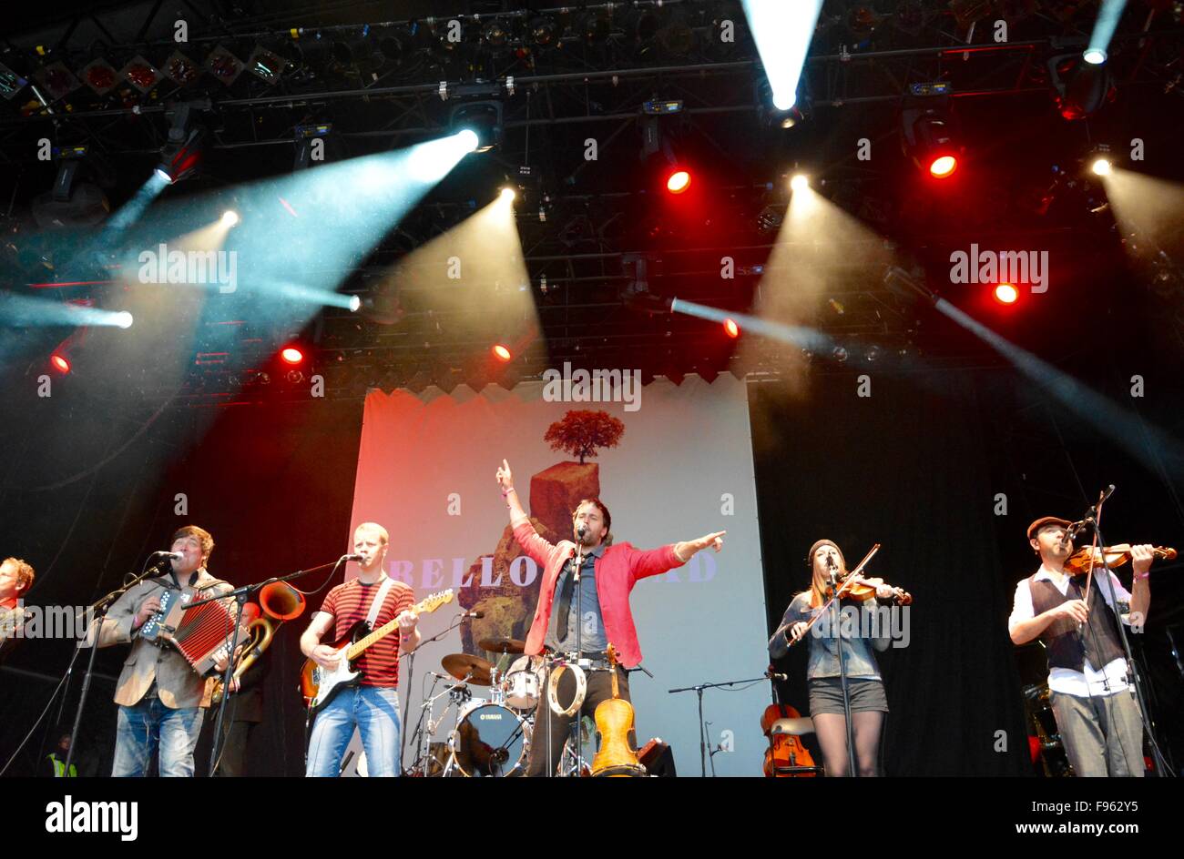 Bellowhead Folk Band, Open Air Stage, WOMAD 2015, Wiltshire, England ...