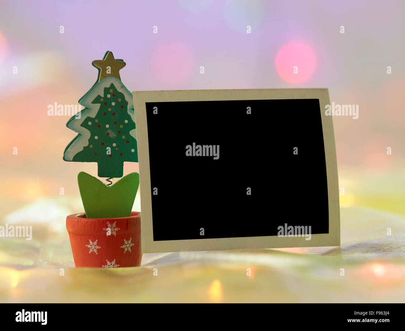 hand make christmas tree with clip with blank picture frame Stock Photo ...