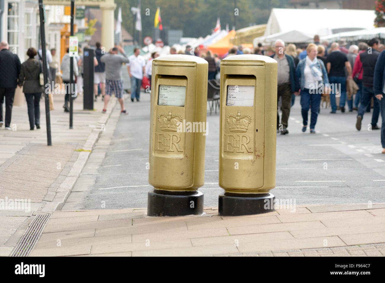 Gold post boxes - a legacy of the 2012 London Olympics in Stratford ...