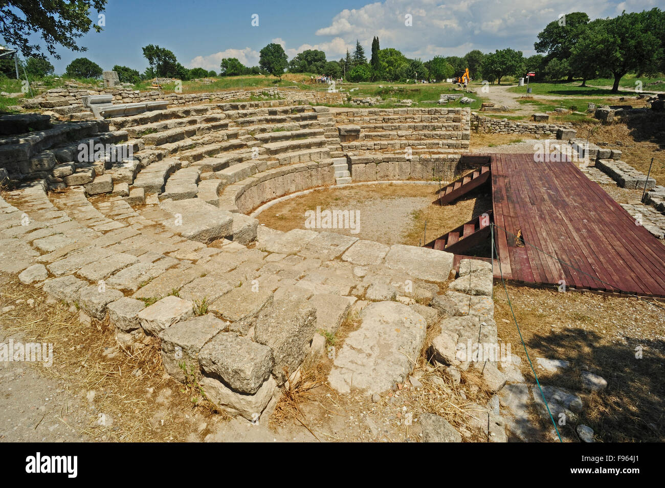 Roman Odeion, Troy Historic Site, Biga Peninsula, Turkey Stock Photo ...