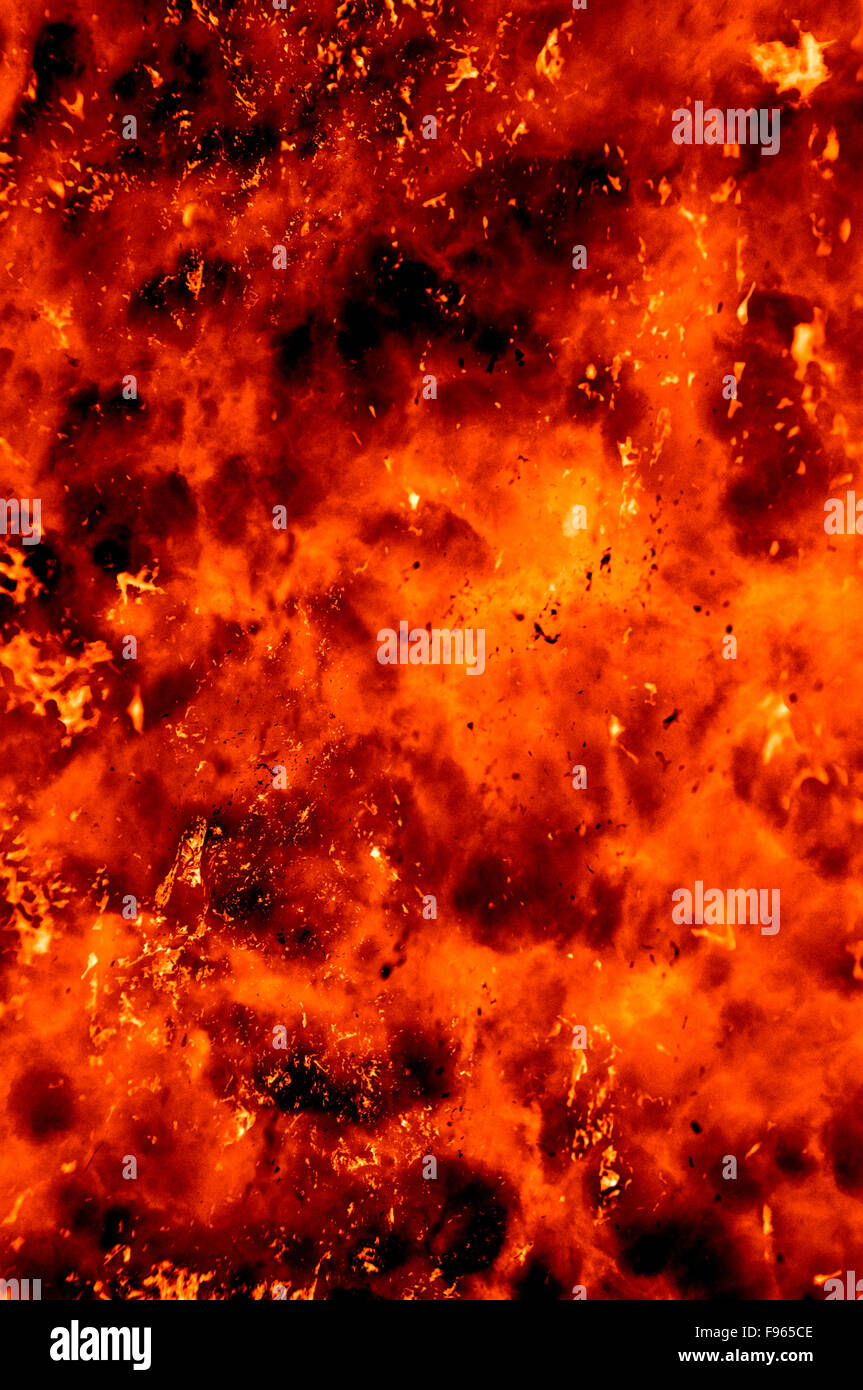 Close-up over an explosive eruption with lava projection Stock Photo ...