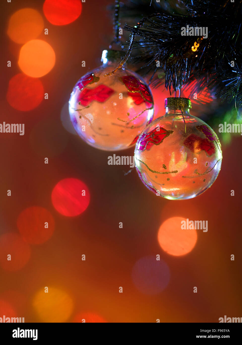 christmas ornament ,glass christmas ball with shallow depth of field ...