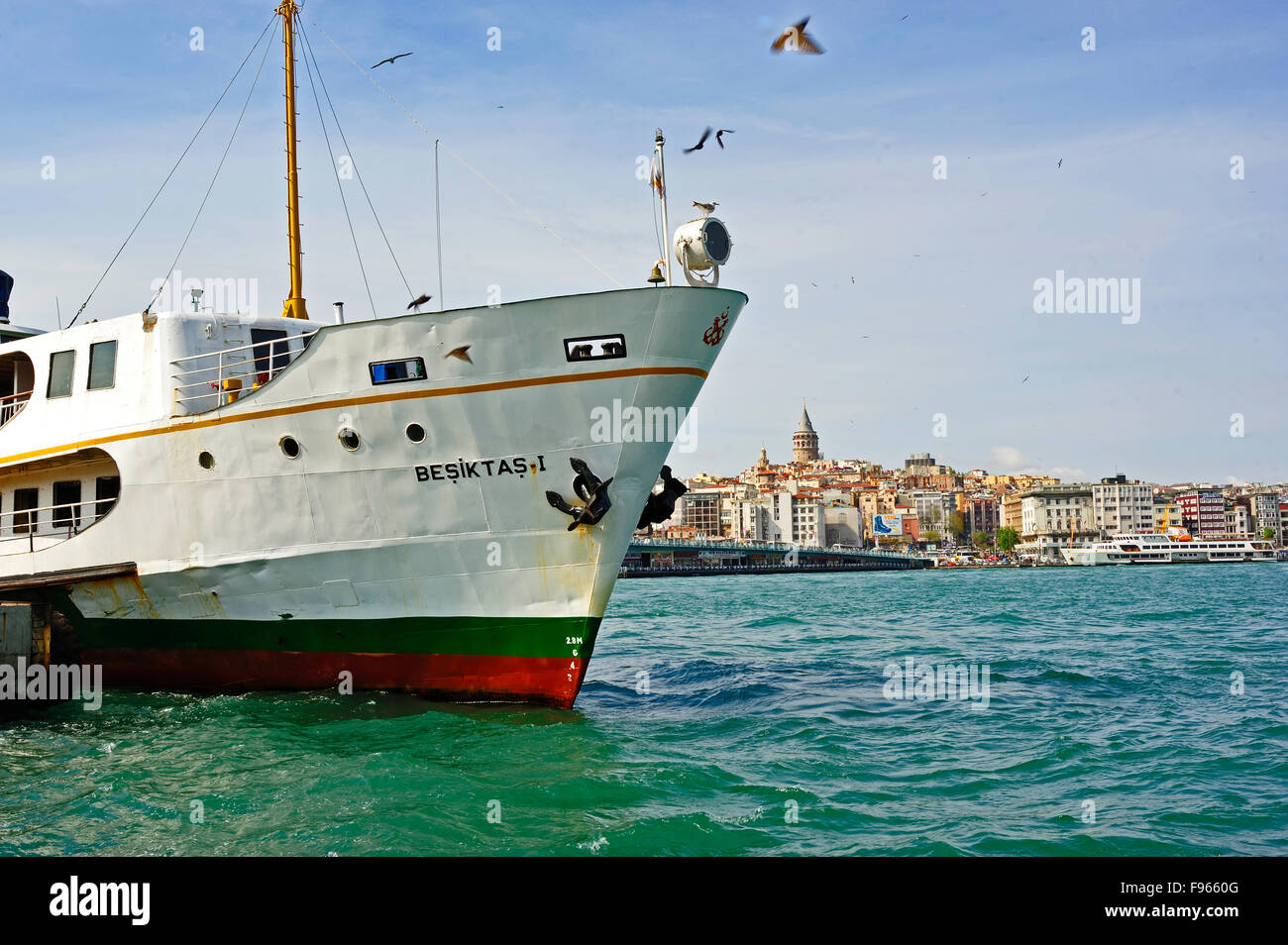 Beyoglu area viewed from Eminönü docks, Istanbul, Turkey Stock Photo ...