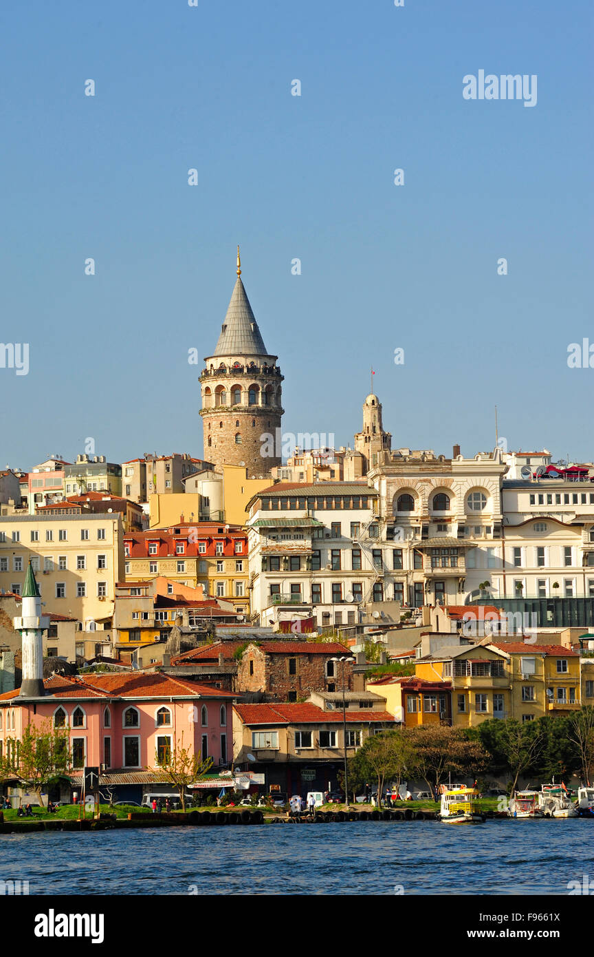 Beyoglu area viewed from Eminönü docks, Istanbul, Turkey Stock Photo ...