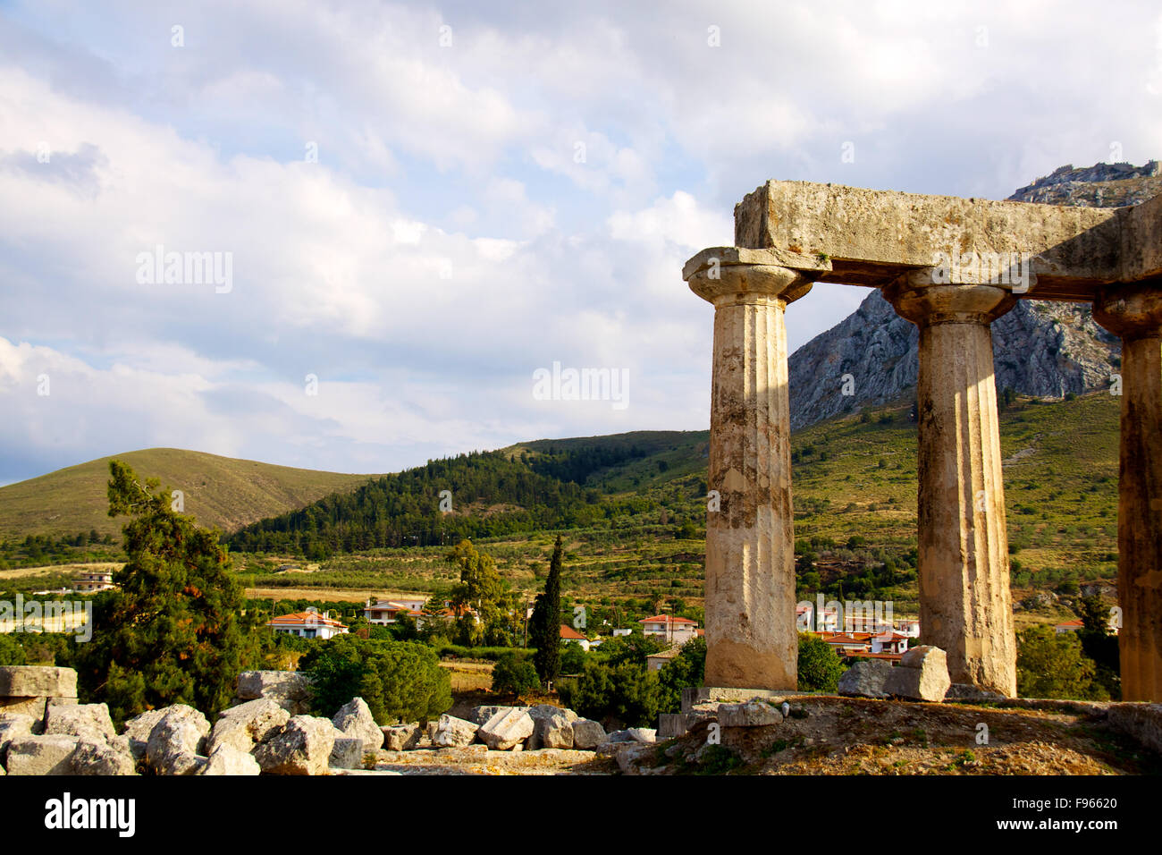 apollon temple in corinth Greece Stock Photo - Alamy