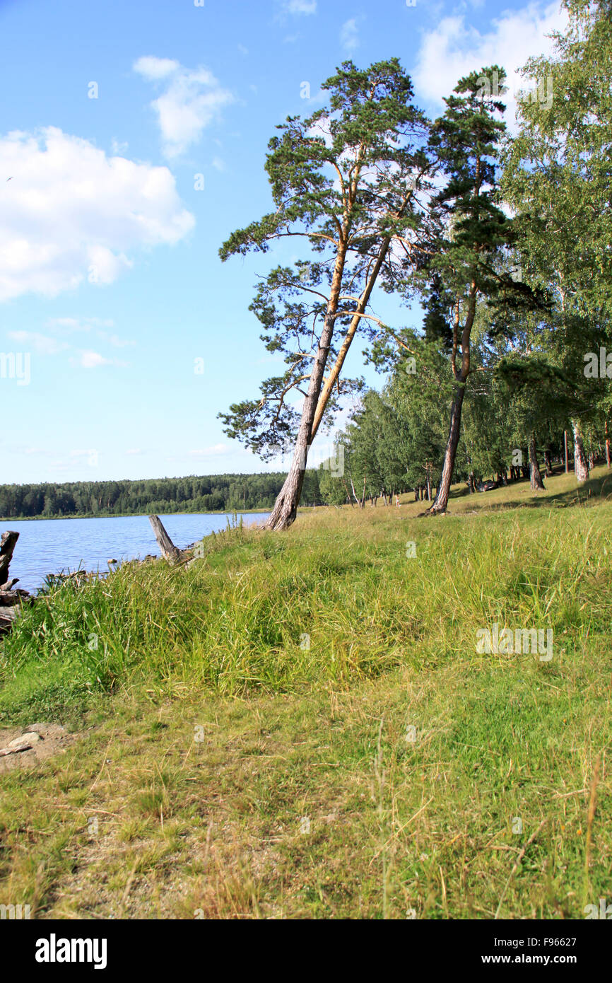 Summer landscape. Ural mountains river Russia Stock Photo - Alamy