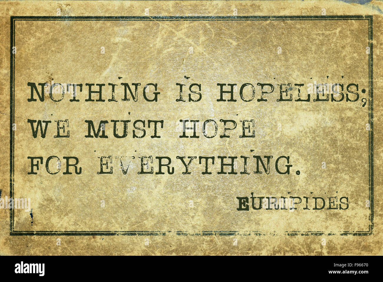 Nothing is hopeless - ancient Greek philosopher Euripides quote printed ...