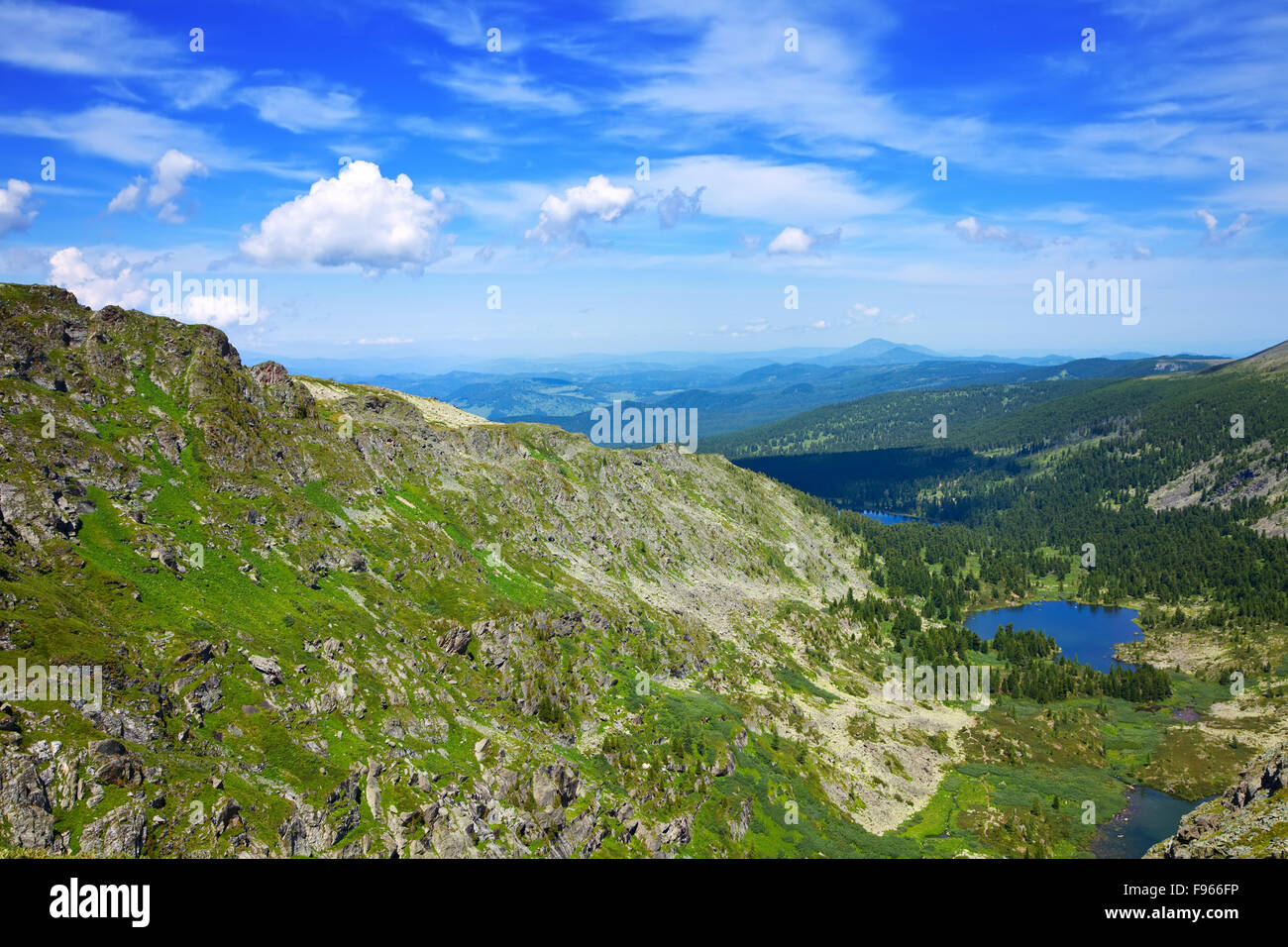 Top view of Karakol lakes in Altai mountains. Altai, Suberia Stock ...