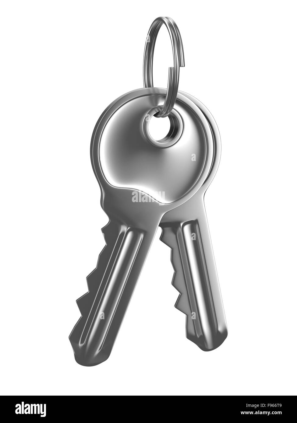 Isolated two keys on white background. 3D image Stock Photo - Alamy
