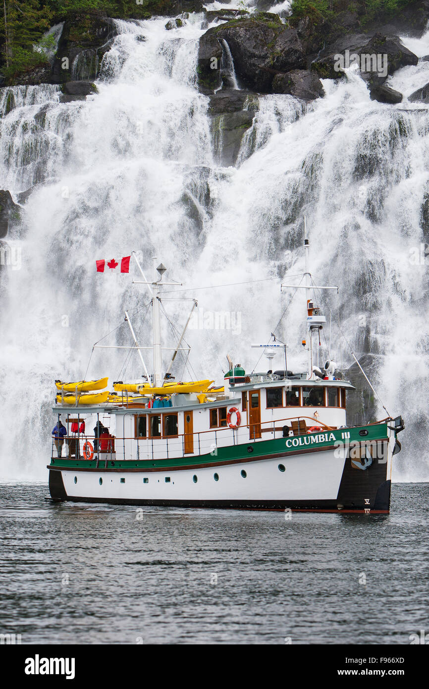 Columbia III transits waters at the bottom of a surging waterfall in ...