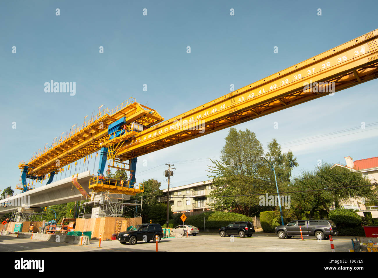 Elevated gantry crane during construction of the Skytrain Evergreen ...