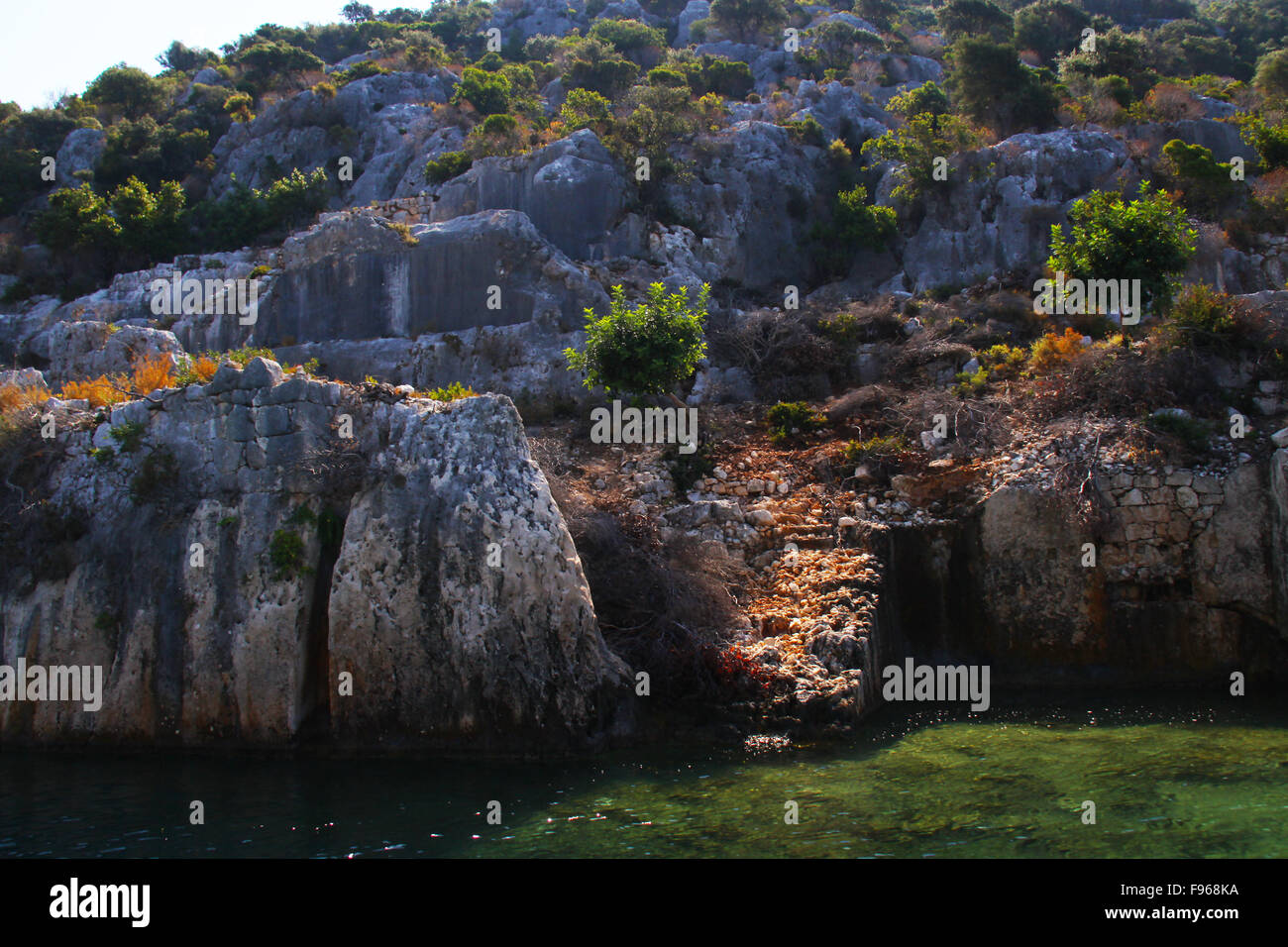 Rock and sea in Turkey Stock Photo - Alamy