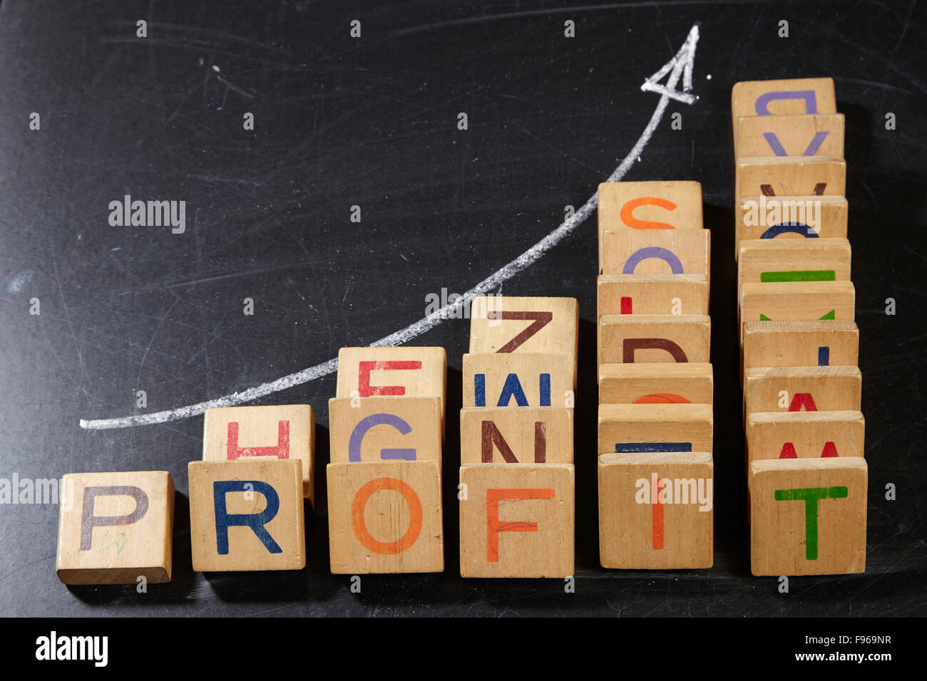 Profit of Growth blocks arranged as progressive graph Stock Photo - Alamy