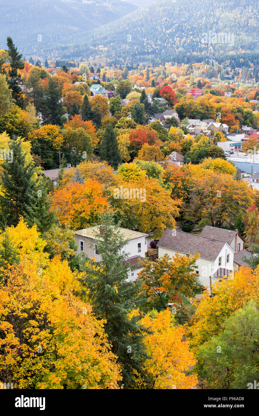 Colourful town of Nelson in the fall. British Columbia, Canada Stock ...