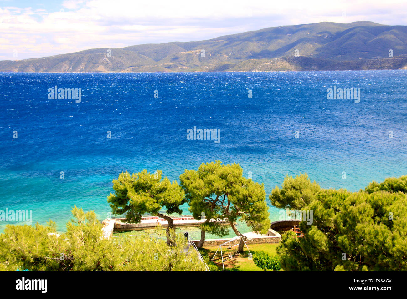 Beautiful sea coast in Greece Stock Photo - Alamy