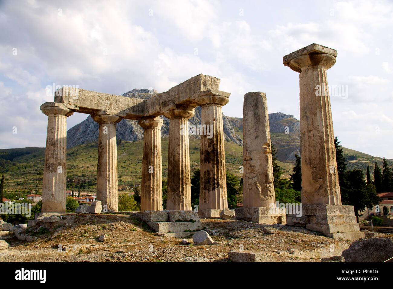 apollon temple in corinth Greece Stock Photo - Alamy