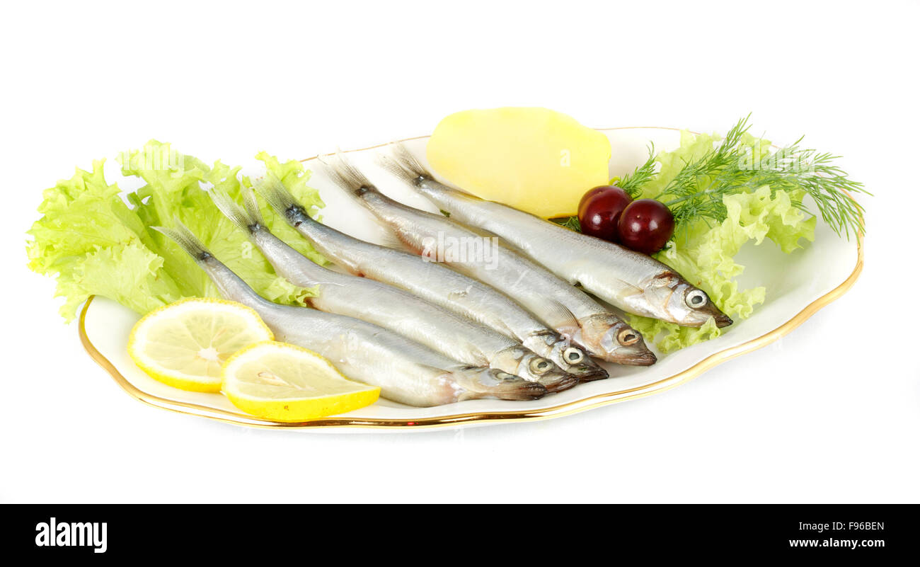 some smelts isolated on white background Stock Photo - Alamy