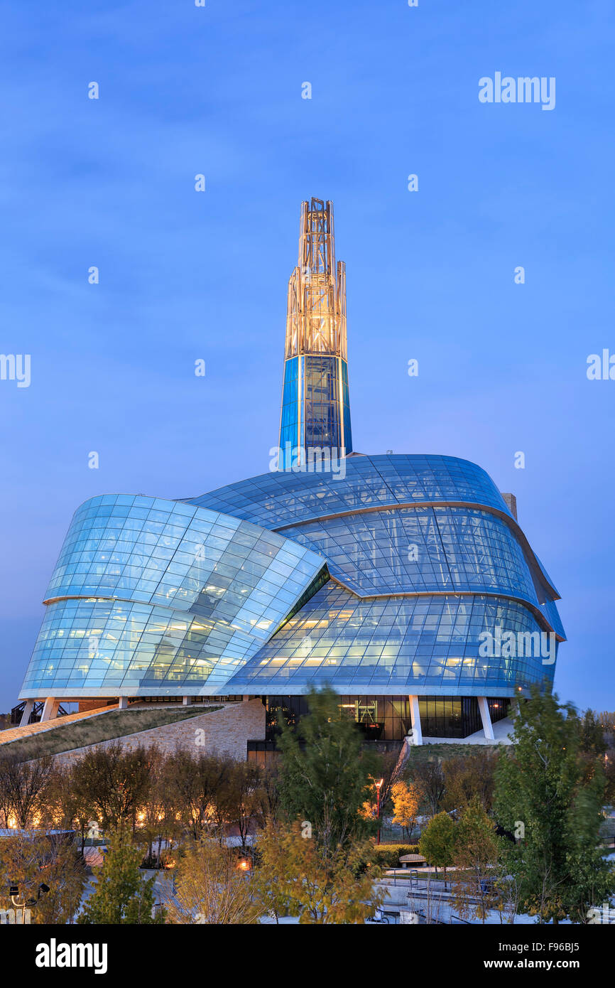Canadian Museum for Human Rights at night, Winnipeg, Manitoba, Canada ...