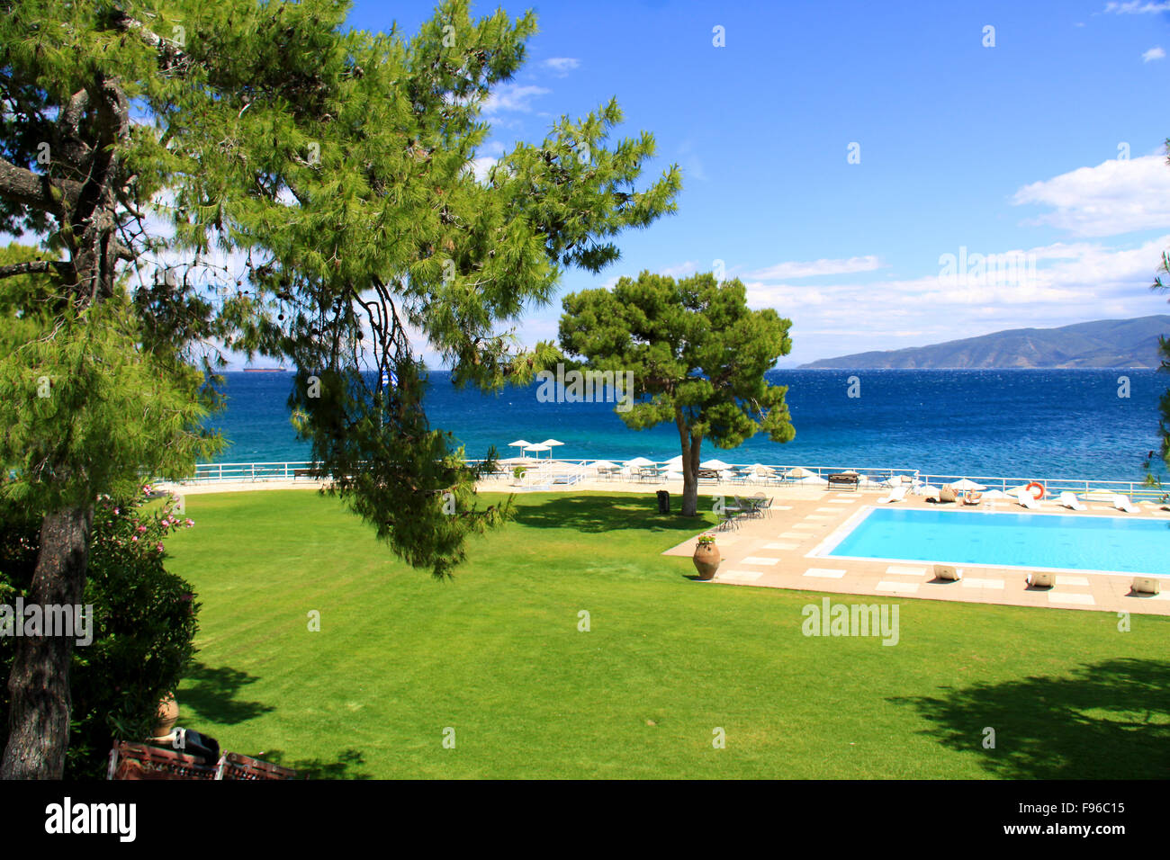 tropical swimming pool near the beach Stock Photo - Alamy