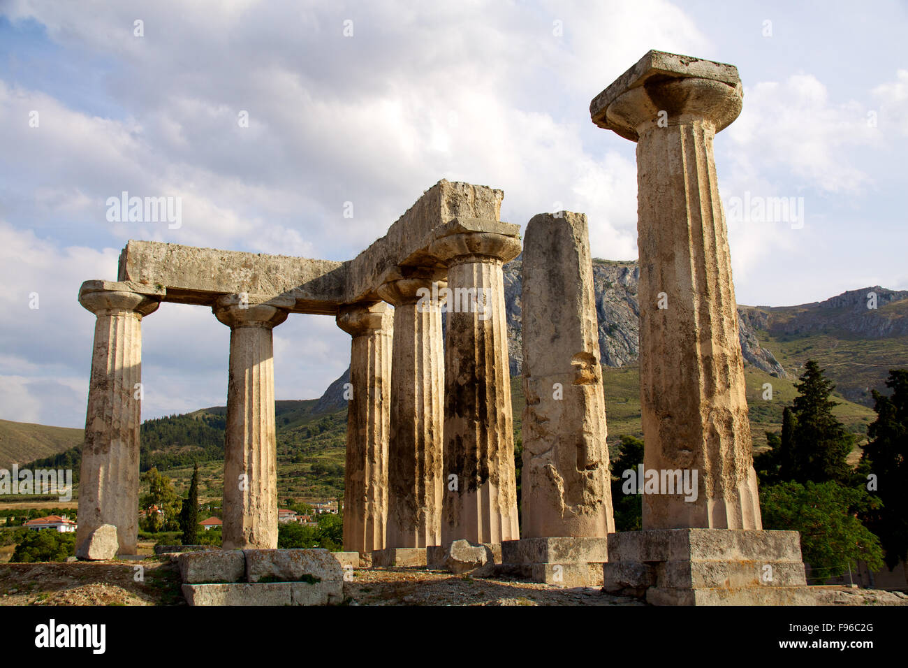 apollon temple in corinth Greece Stock Photo - Alamy