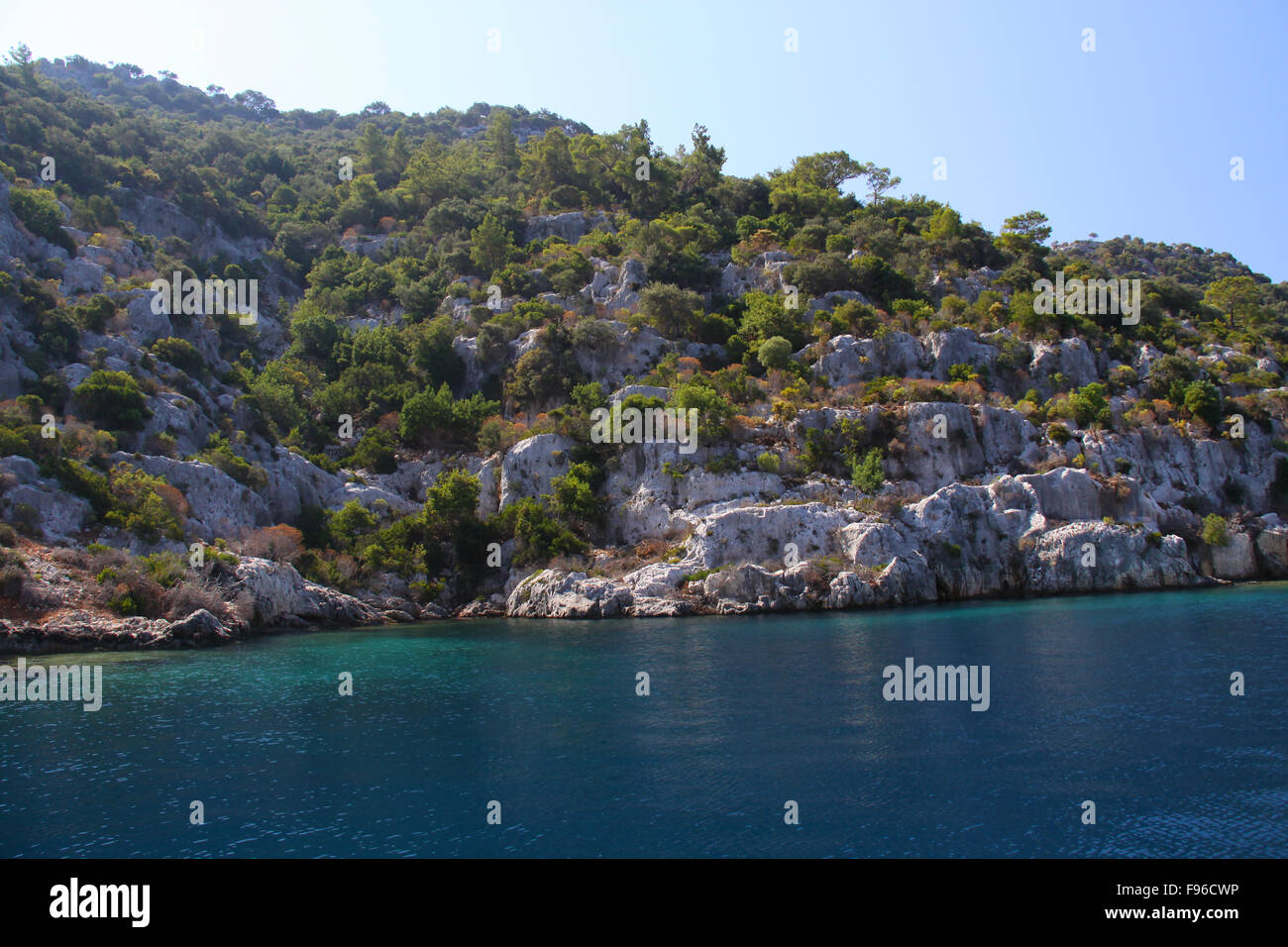 Rock and sea in Turkey Stock Photo - Alamy