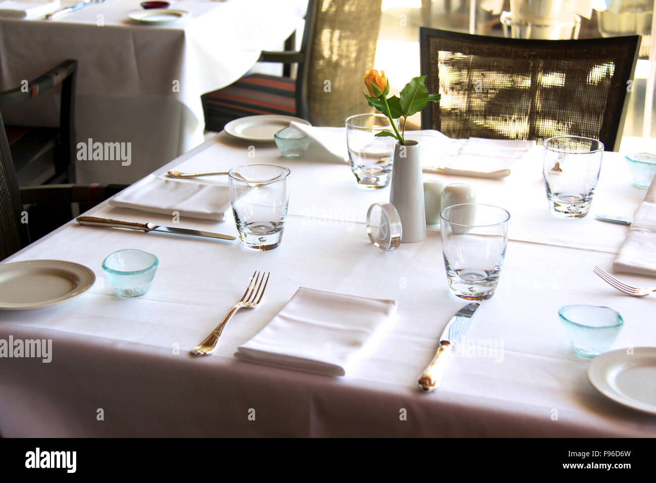 Restaurant table arrangement Stock Photo - Alamy