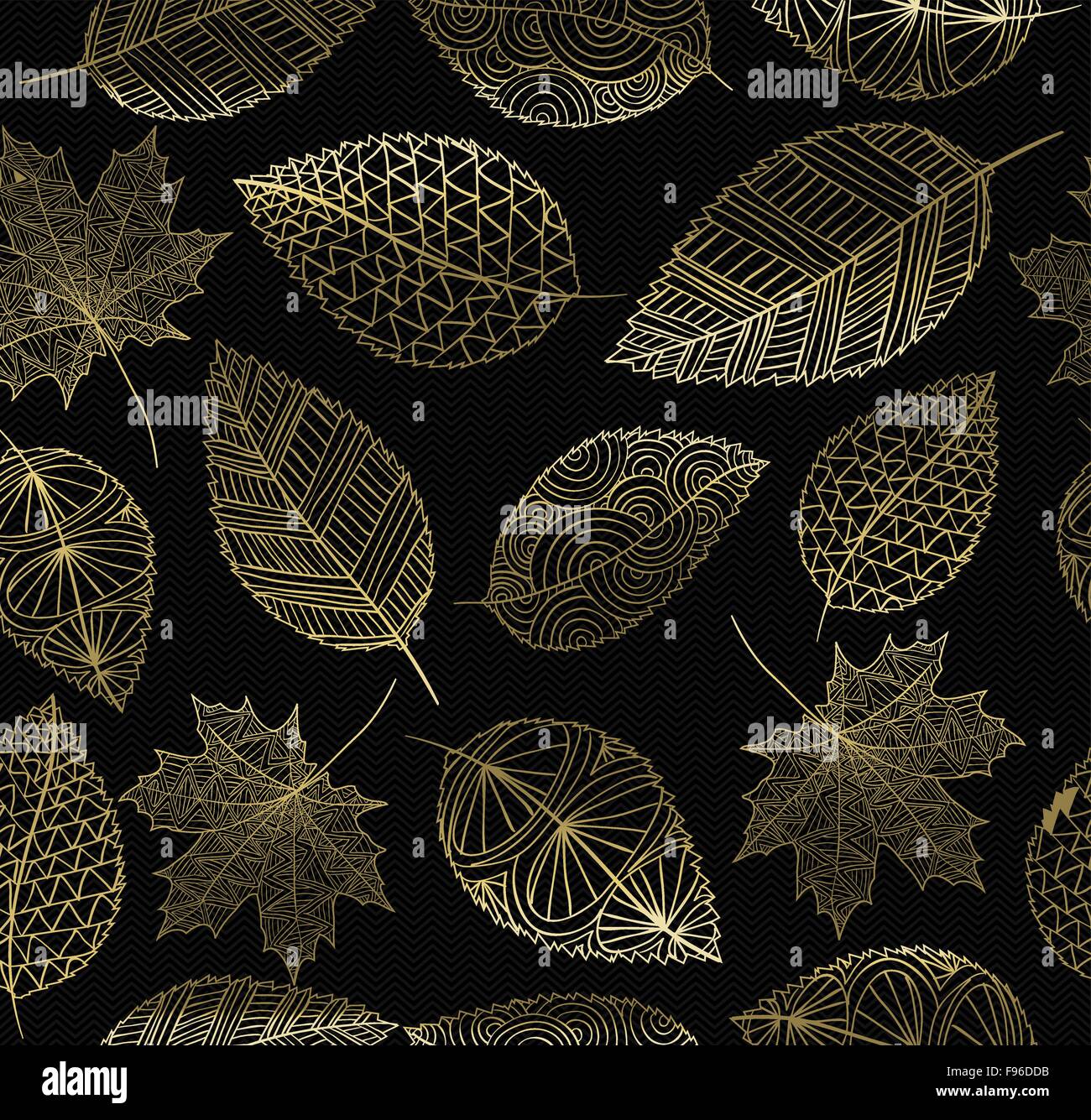 Gold leaves pattern High Resolution Stock Photography and Images - Alamy