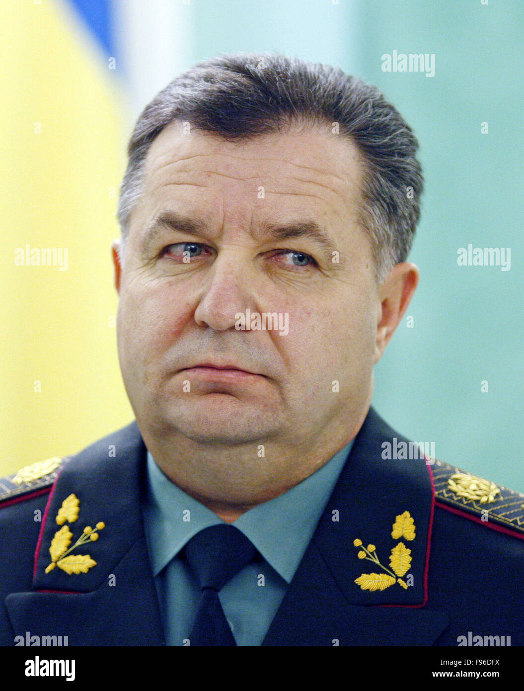 Kiev, Ukraine. 14th Dec, 2015. Ukrainian Defense Minister STEPAN ...