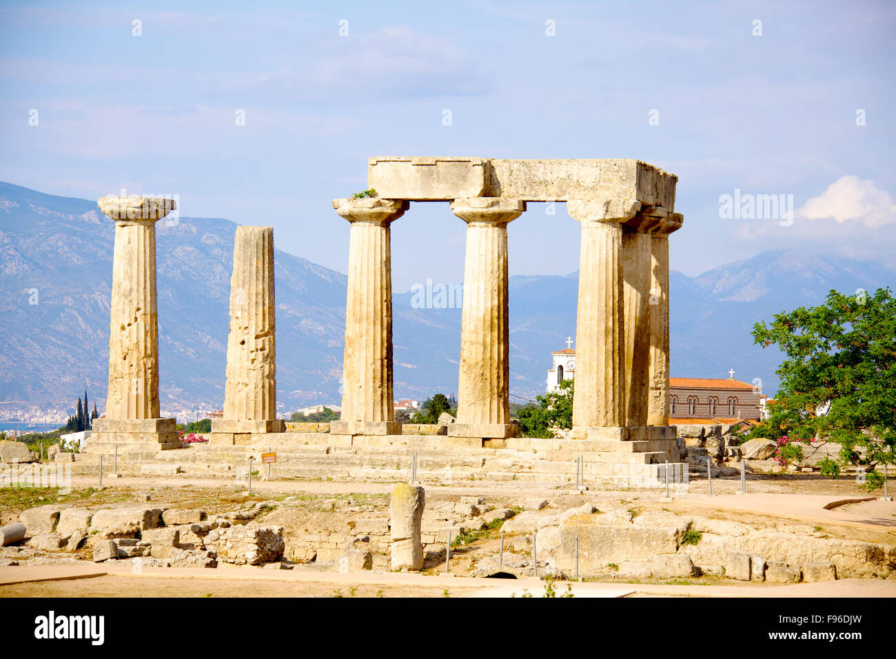 apollon temple in corinth Greece Stock Photo - Alamy