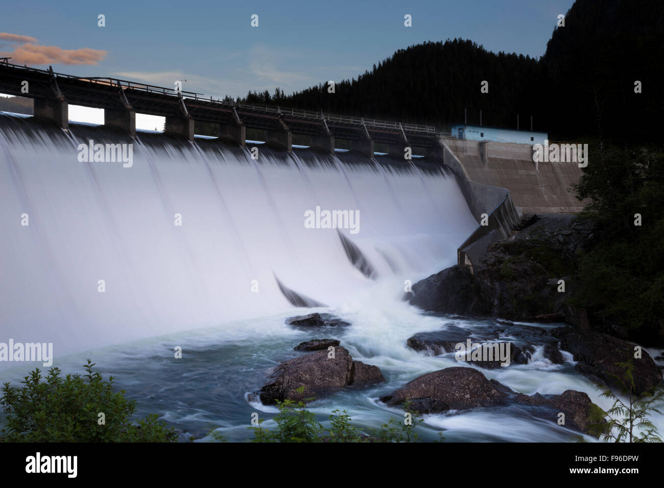 British Columbia, Canada, Central BC coast, Ocean Falls, hydro ...