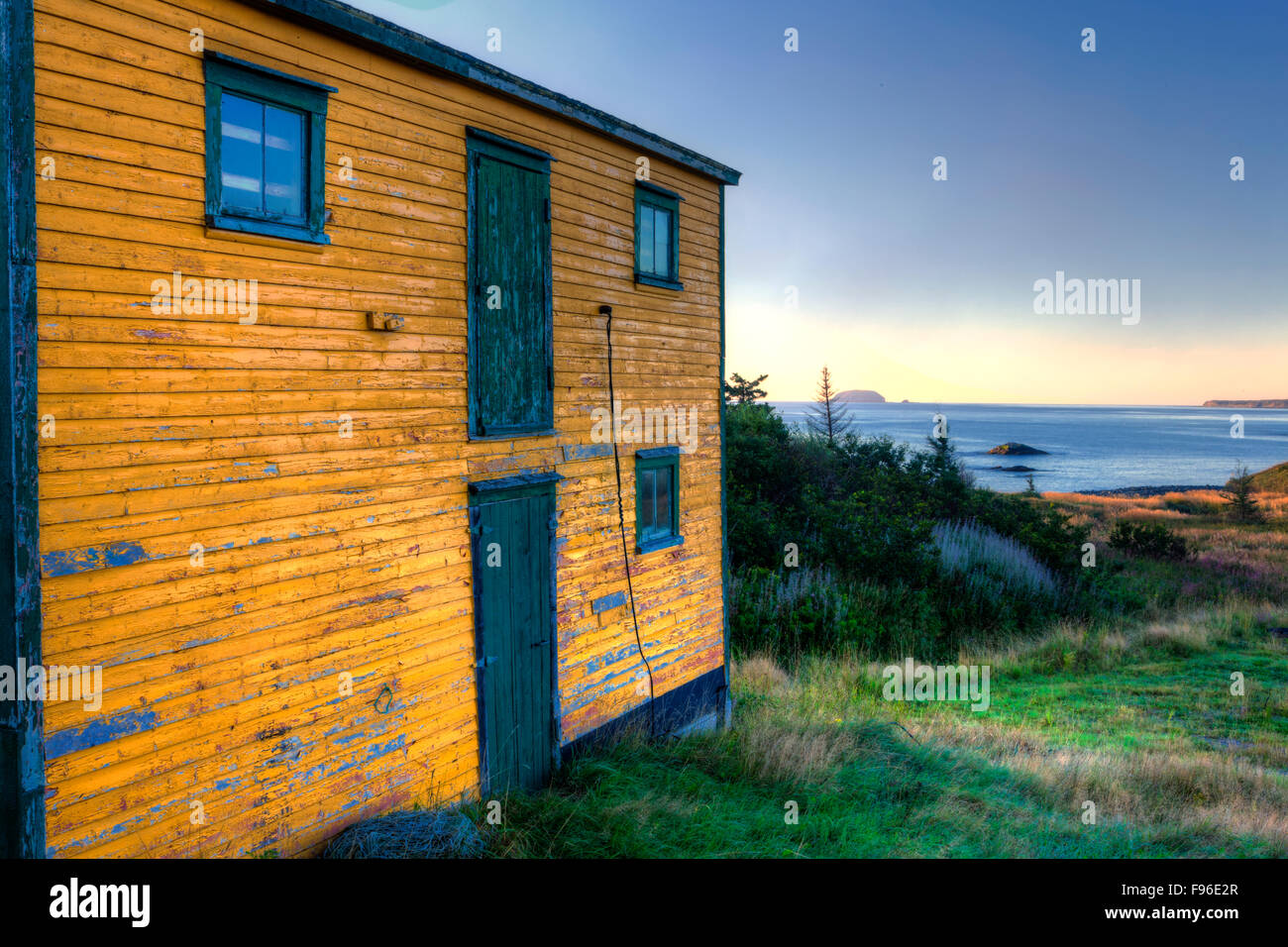 Yellow shed, Witless Bay, Newfoundland, Canada Stock Photo - Alamy