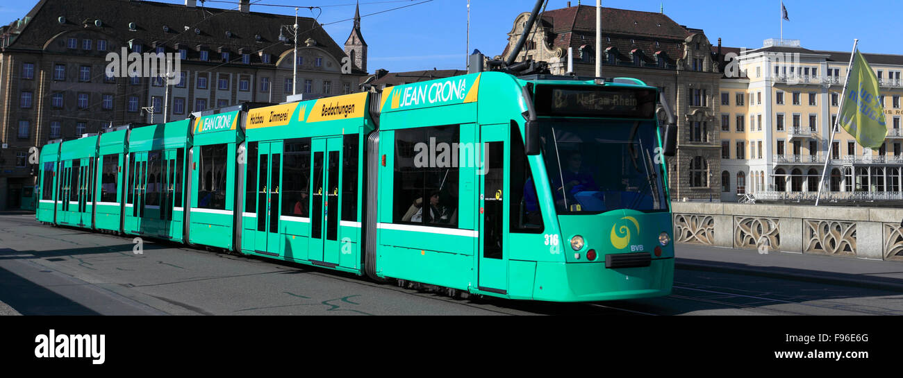 Public electric tram, city of Basel, Canton Basel Stadt, Switzerland ...