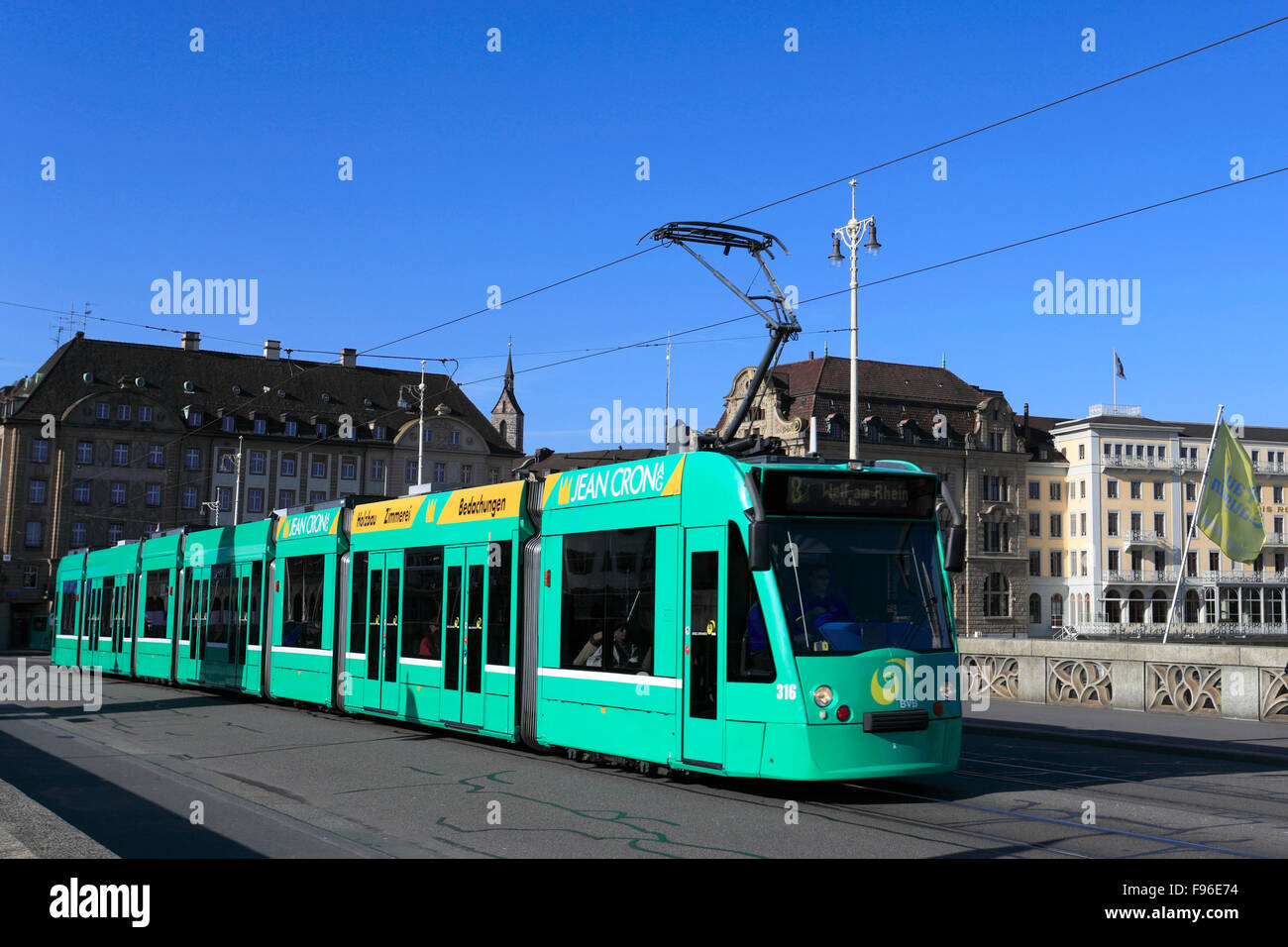 Public electric tram, city of Basel, Canton Basel Stadt, Switzerland ...