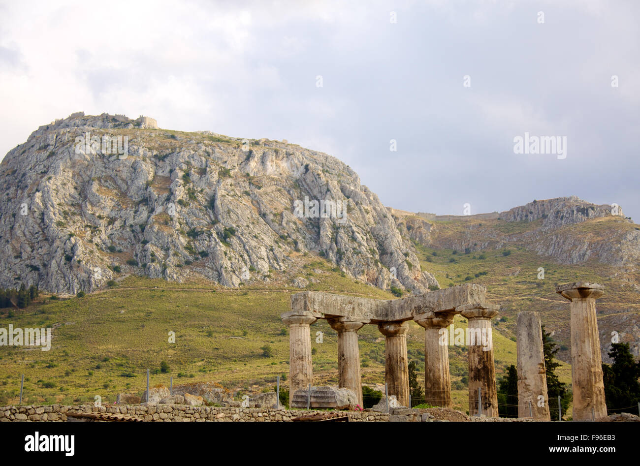 apollon temple in corinth Greece Stock Photo - Alamy