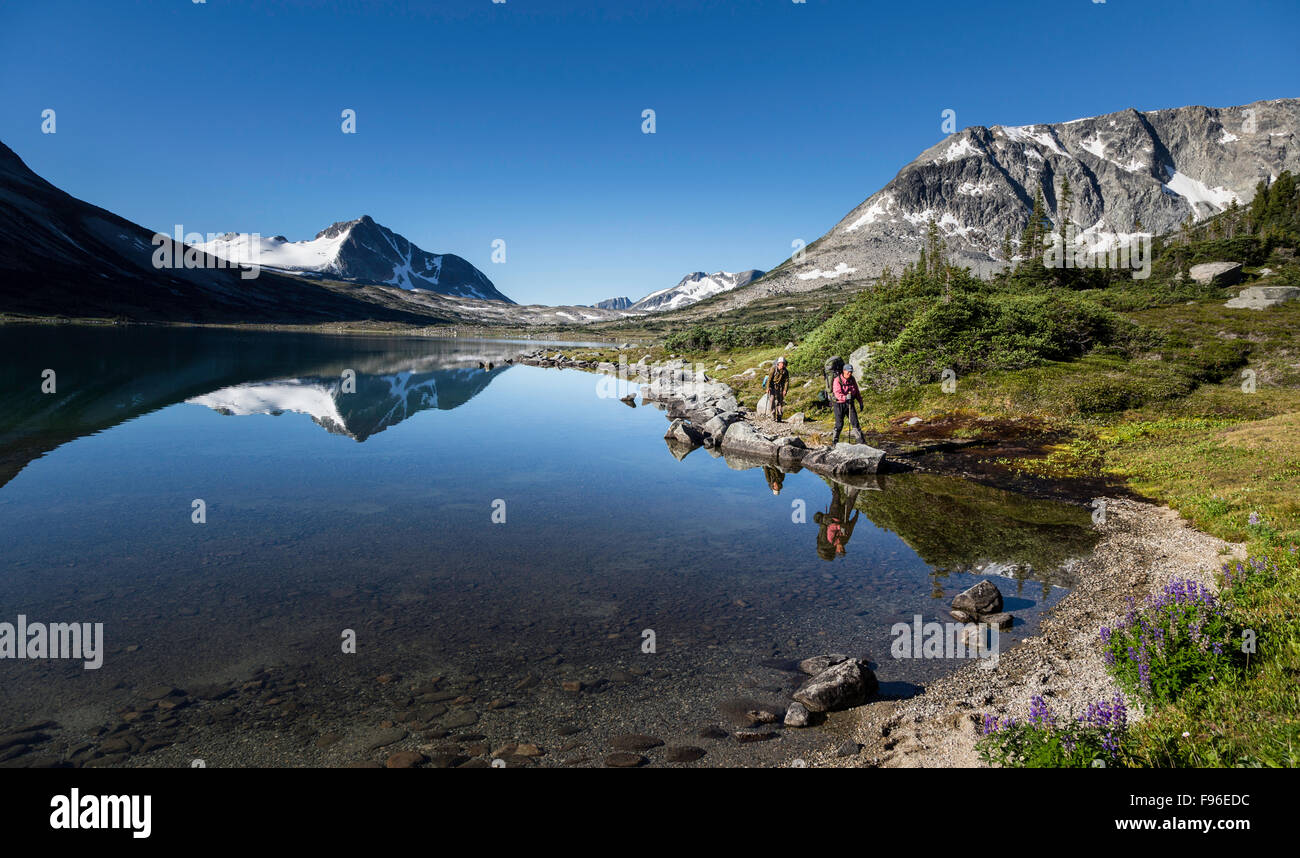 British Columbia, Canada, Charlotte Alplands, Chilcotin region, hikers ...