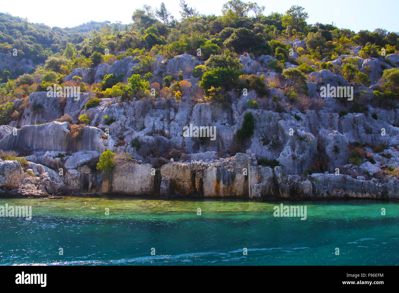 Rock and sea in Turkey Stock Photo - Alamy