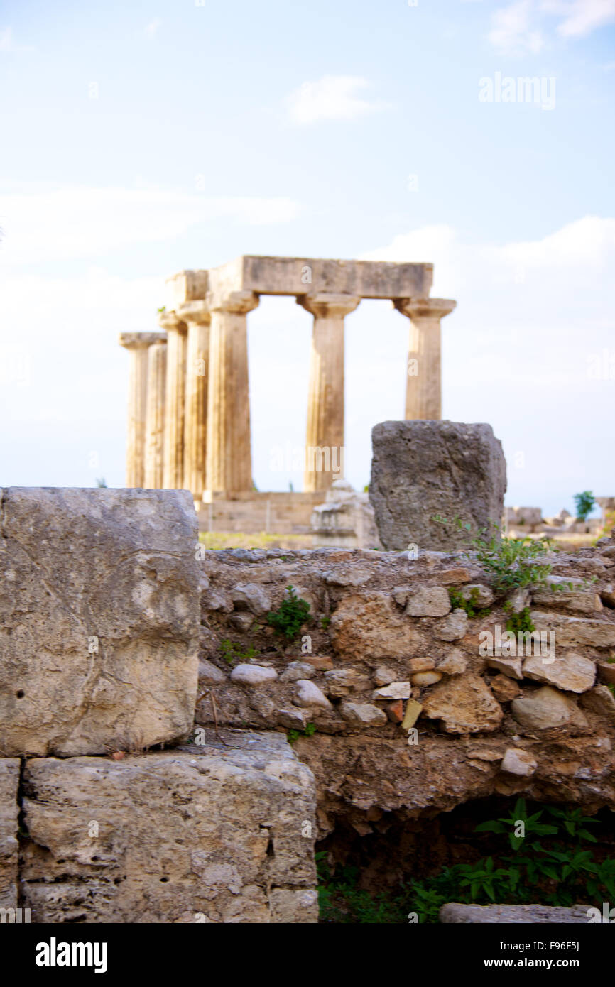 apollon temple in corinth Greece Stock Photo - Alamy