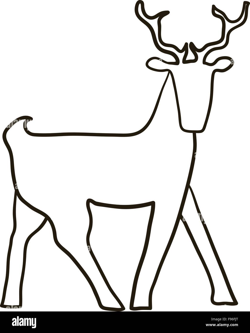 Vector Illustration of Funny Wild Deer Animal Stock Vector Image & Art ...